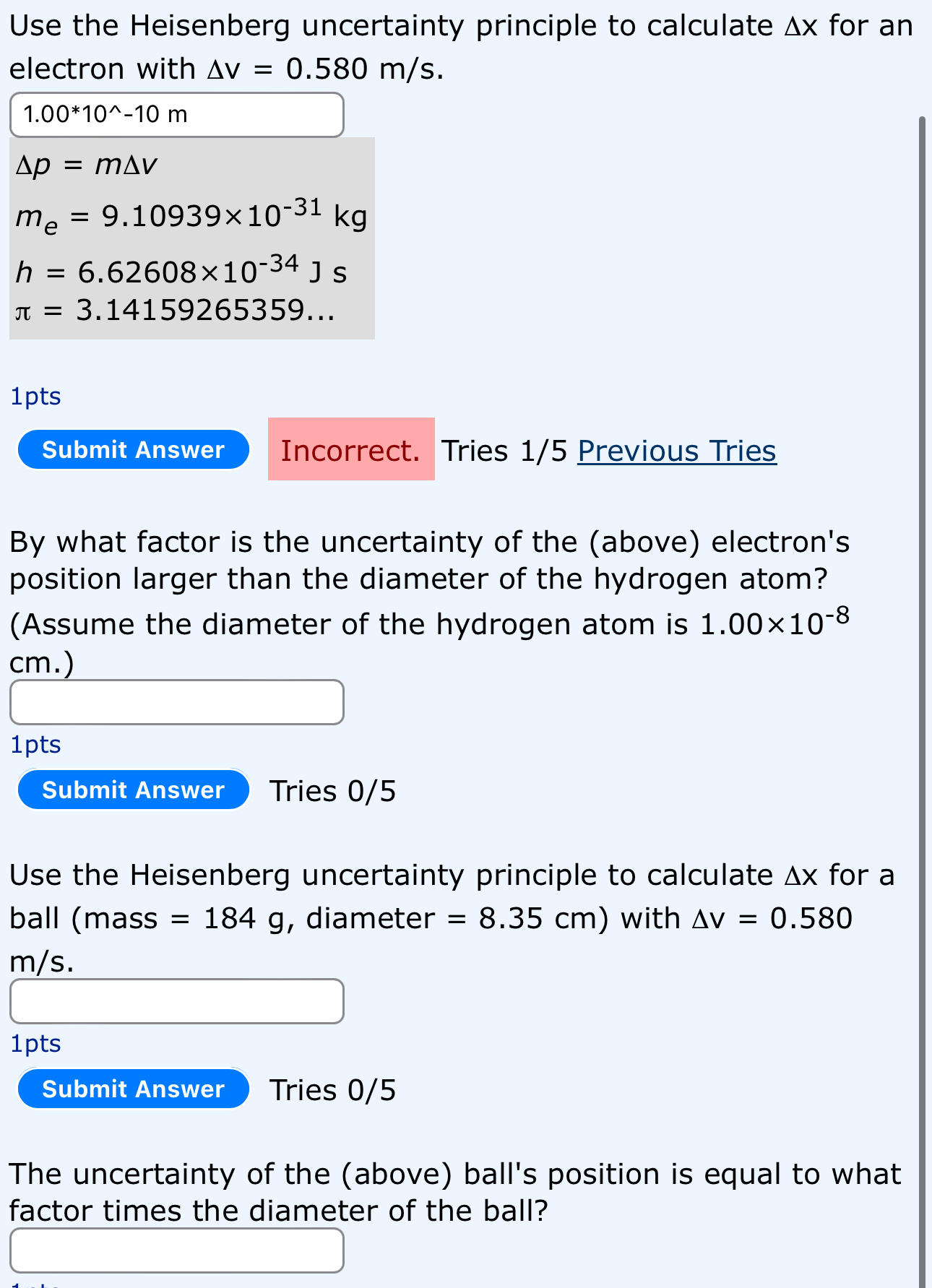 Solved Use the Heisenberg uncertainty principle to calculate | Chegg.com