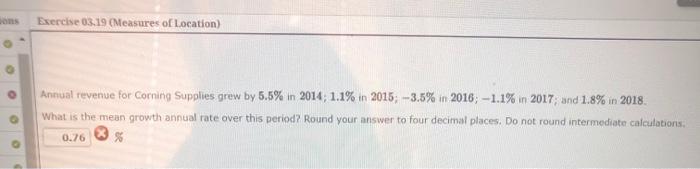 Solved Exercise 03.19 (Measures of Location) Annual revenue | Chegg.com