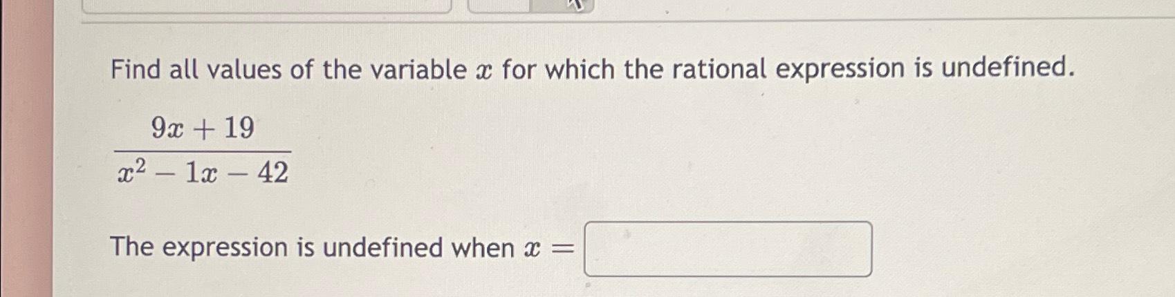 Solved Find all values of the variable x ﻿for which the | Chegg.com