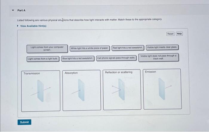 Solved Part A Listed following are various physical | Chegg.com
