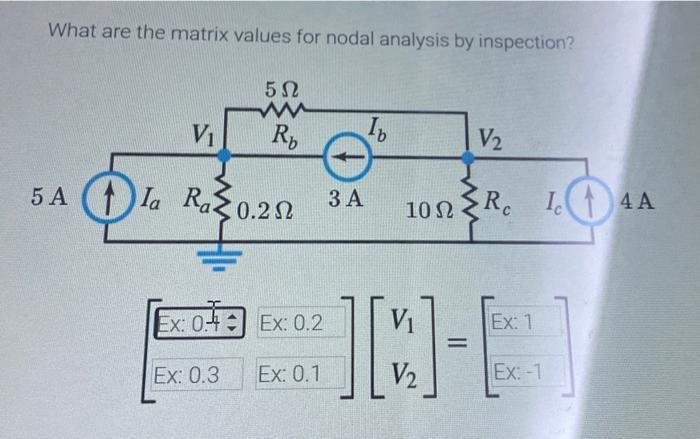 Solved What are the matrix values for nodal analysis by | Chegg.com