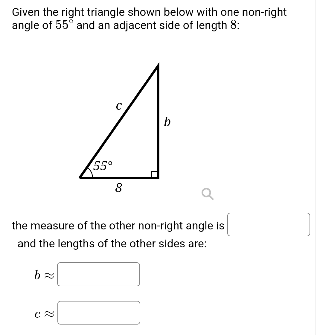 Solved Given the right triangle shown below with one | Chegg.com