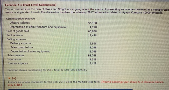 Solved Exercise 4-5 (Part Level Submission) Two accountants | Chegg.com