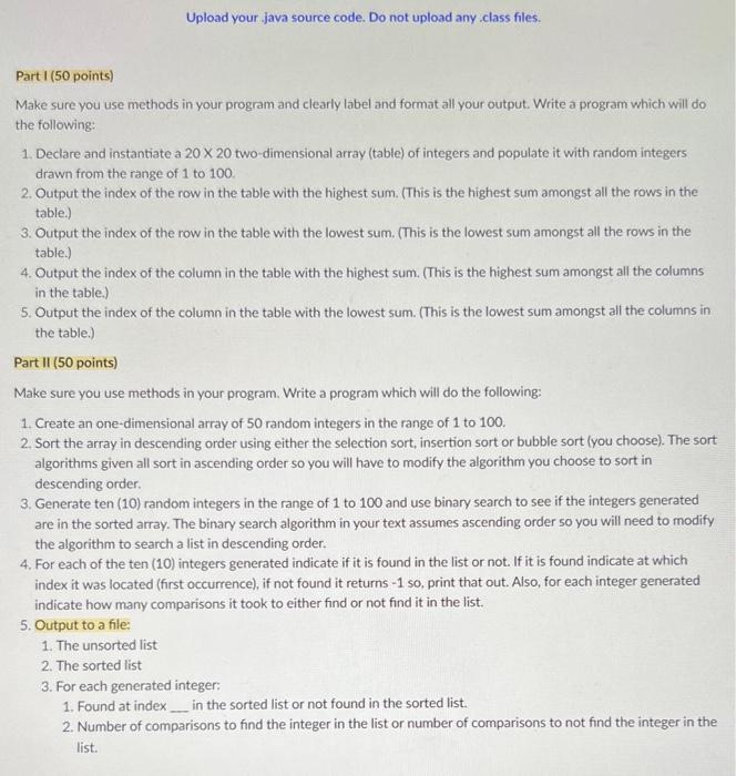 Solved Upload your java source code. Do not upload any | Chegg.com