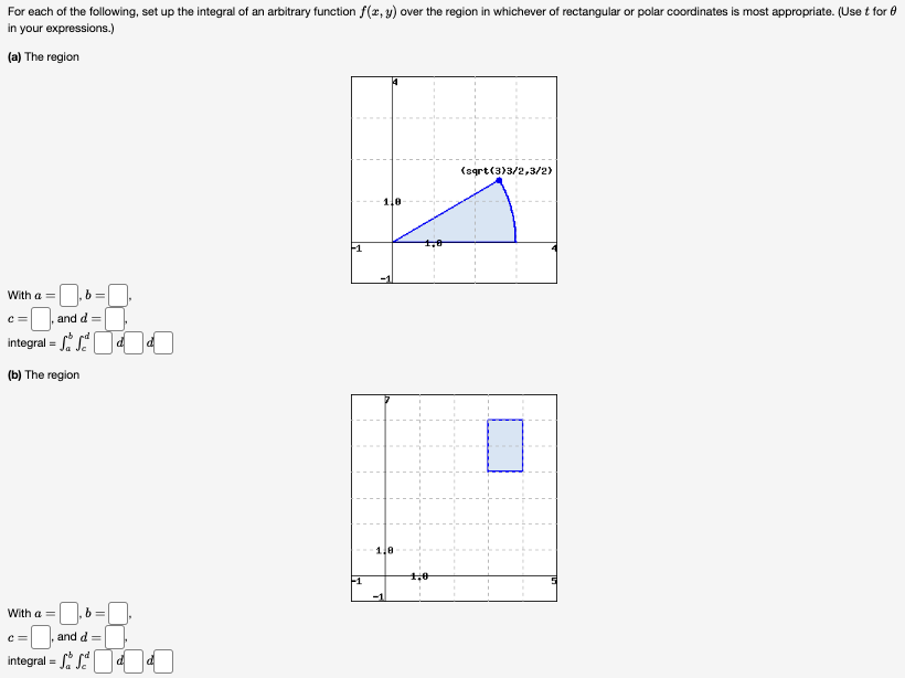 Solved For each of the following, set up the integral of an | Chegg.com