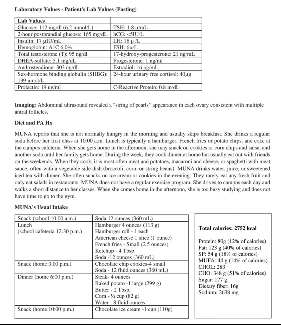 Solved MUNA is a 20-year-old female graduate student who | Chegg.com