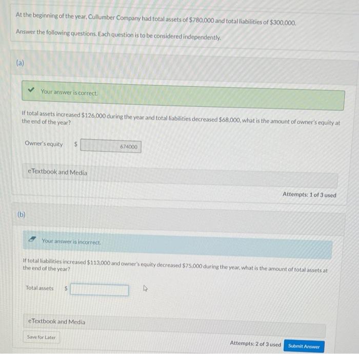 Solved If total liabilities increased $113,000 and owner's | Chegg.com
