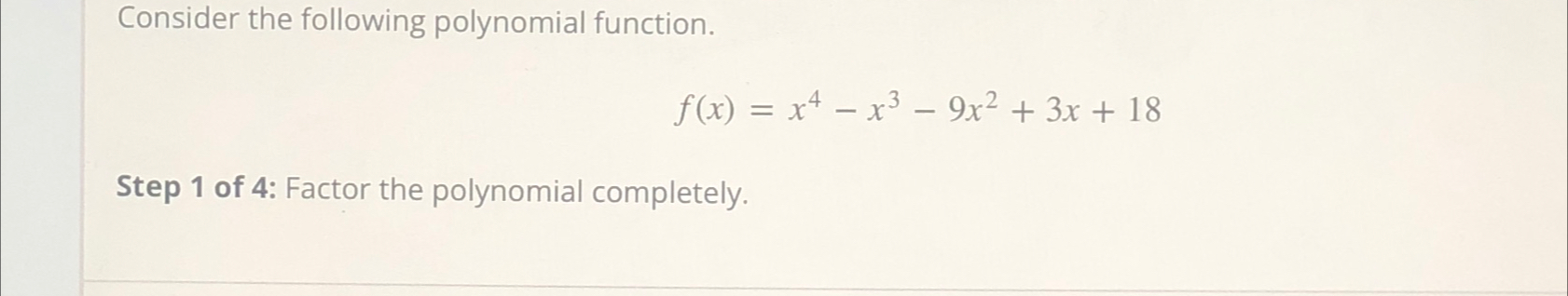 Solved Consider the following polynomial | Chegg.com