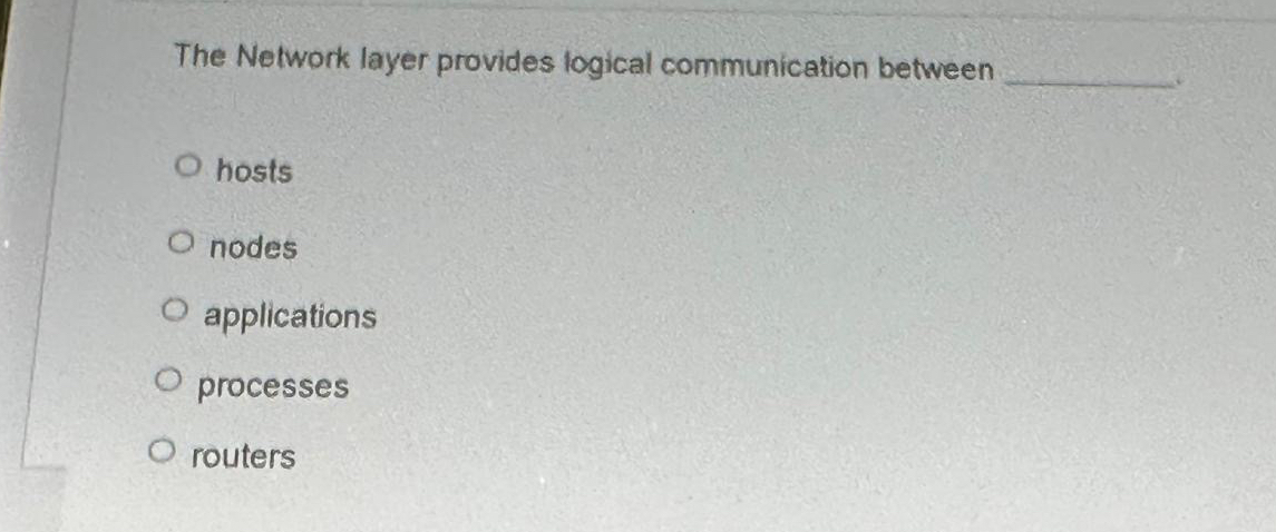 Solved The Network layer provides logical communication | Chegg.com