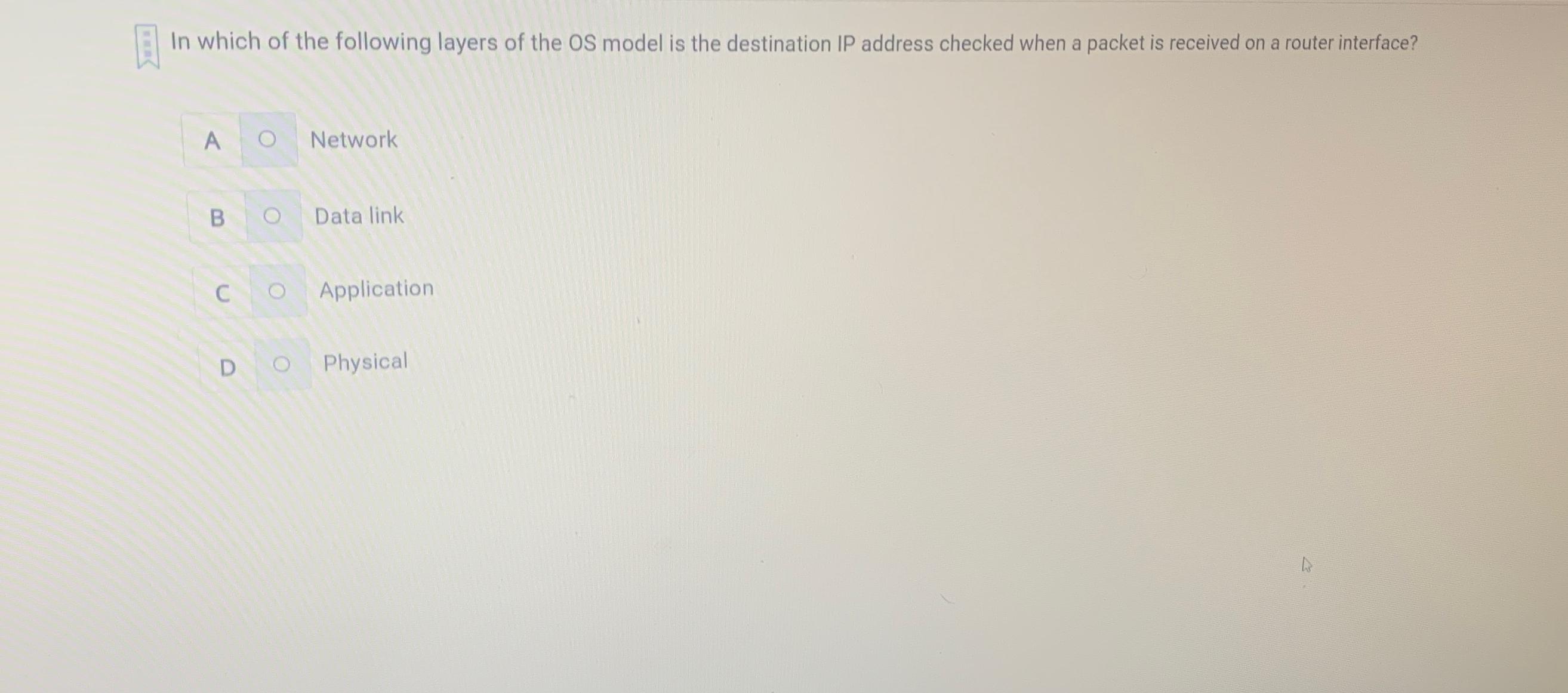 Solved In which of the following layers of the OS model is | Chegg.com