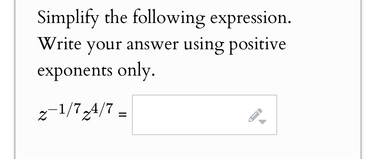 Solved Simplify the following expression.Write your answer | Chegg.com