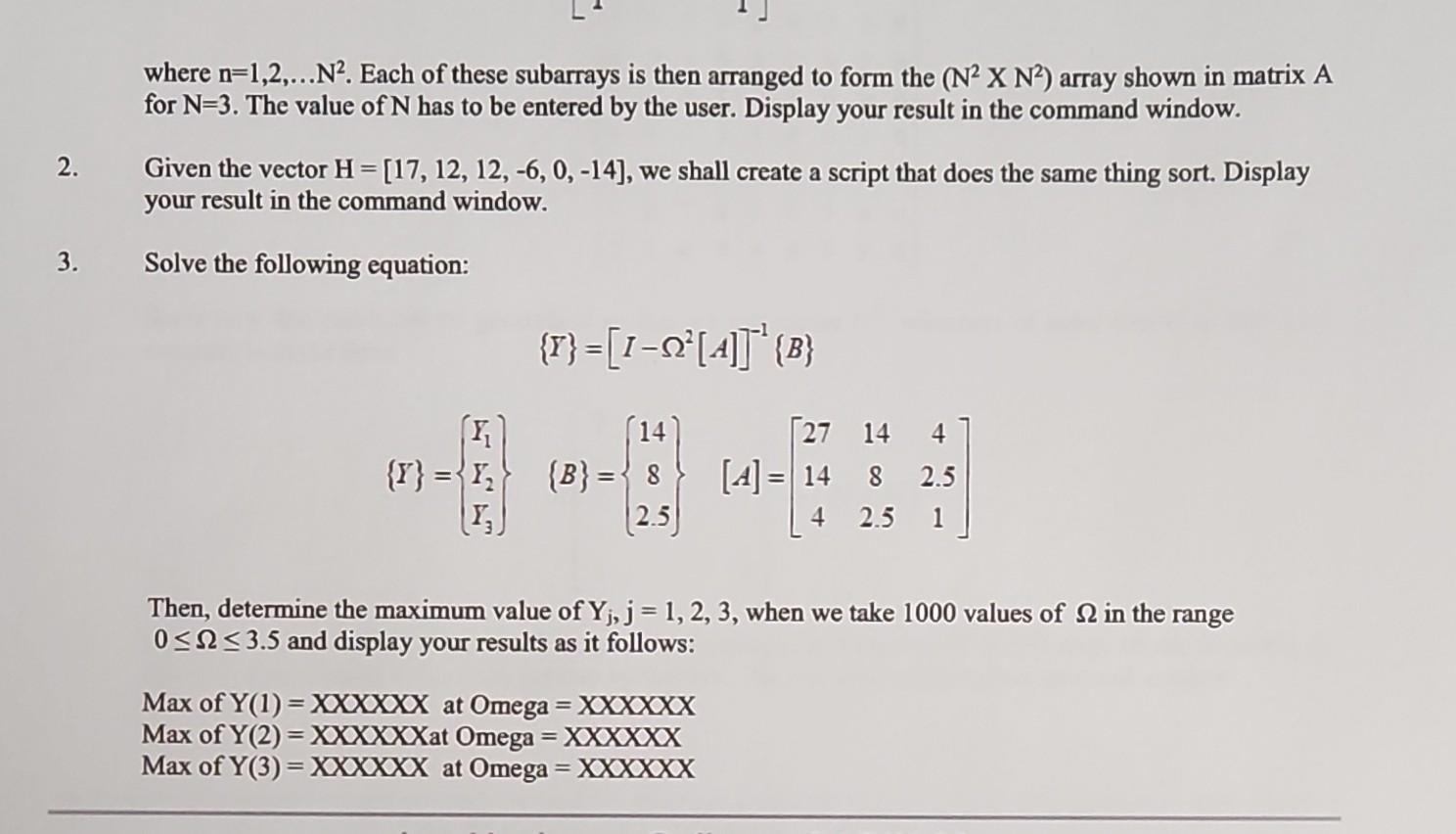 where n=1,2,…N2. Each of these subarrays is then | Chegg.com