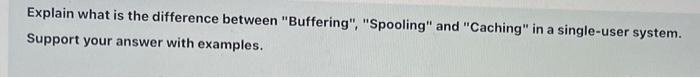Solved Explain what is the difference between "Buffering", | Chegg.com