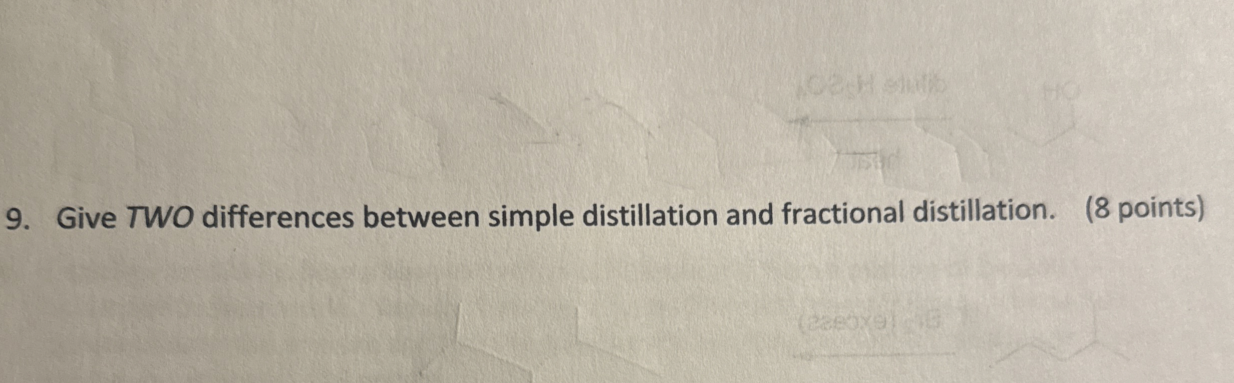 Solved Give TWO differences between simple distillation and | Chegg.com