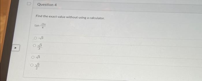 Solved Find the exact value without using a calculator. | Chegg.com