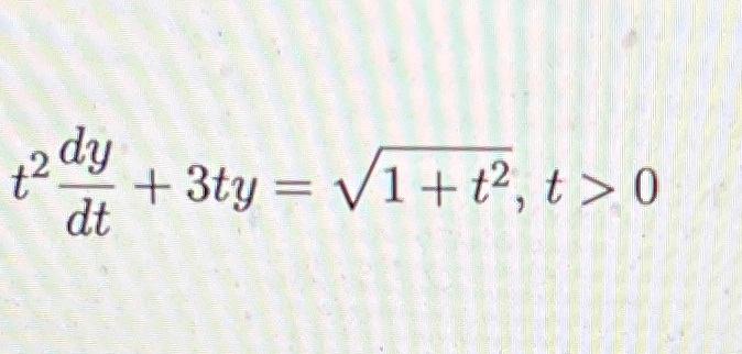 Solved For Each Of The Following First Order Linear