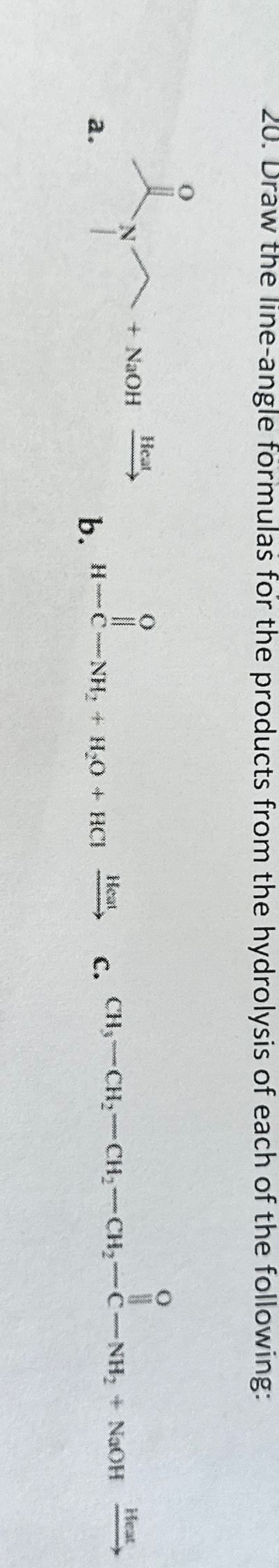 Draw the line-angle formulas for the products from | Chegg.com