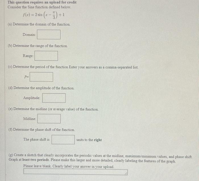Solved This question requires an upload for credit Consider | Chegg.com