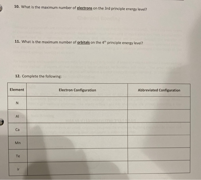 Solved 10. What is the maximum number of electrons on the | Chegg.com