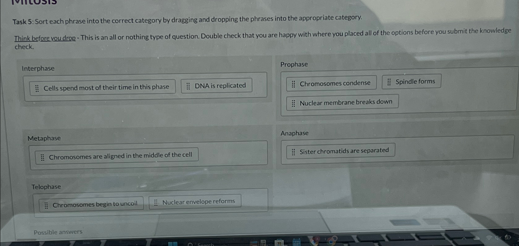 Solved Task 5: Sort each phrase into the correct category by | Chegg.com