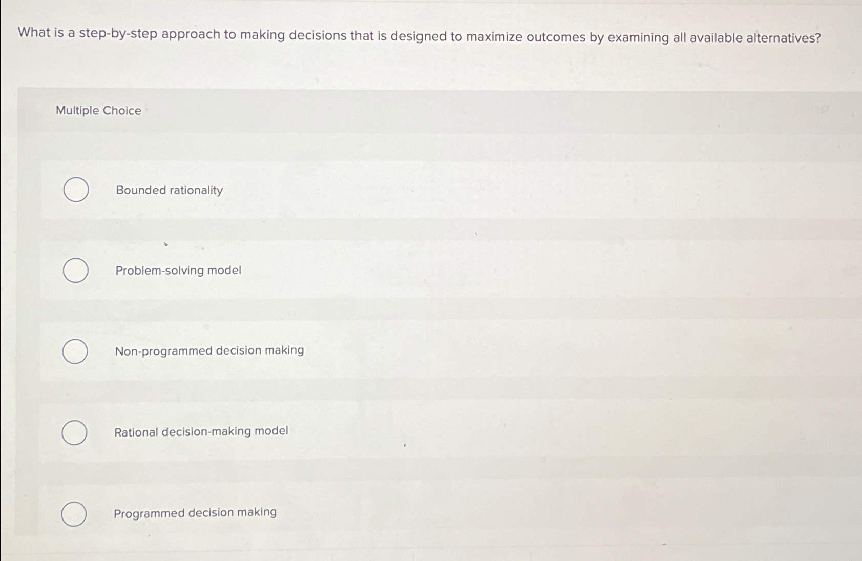Solved What is a step-by-step approach to making decisions | Chegg.com