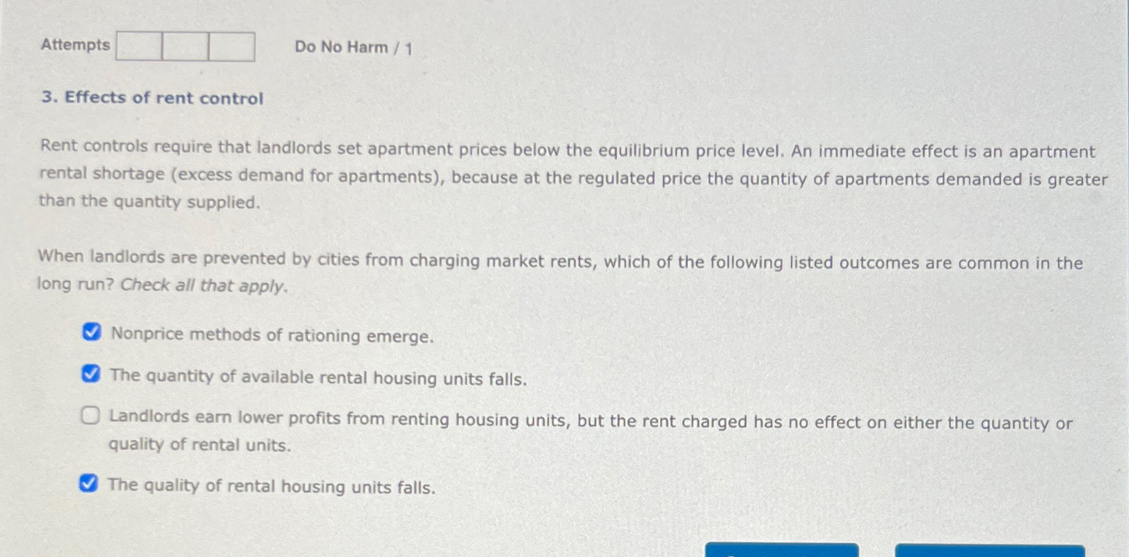 Solved AttemptsDo No Harm / 13. ﻿Effects of rent controlRent | Chegg.com