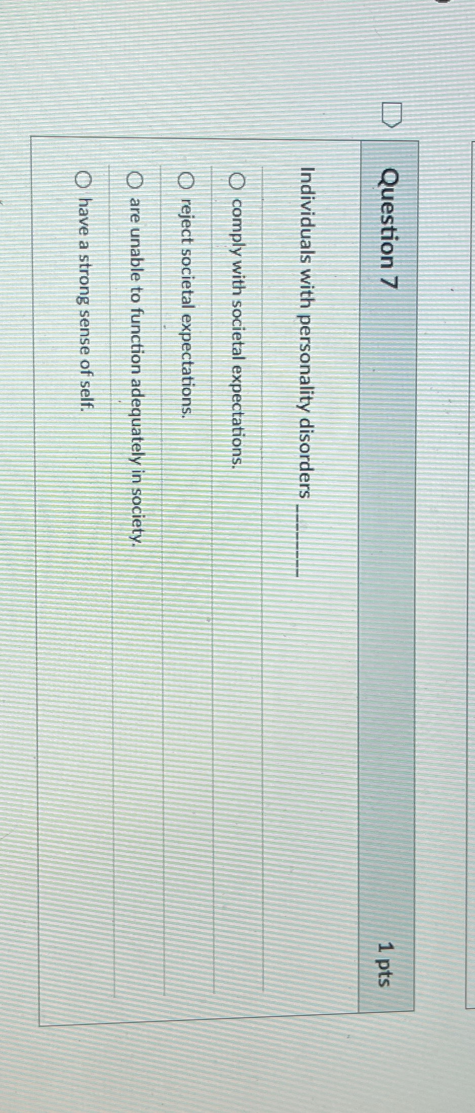 Solved Question 71 ﻿ptsIndividuals with personality | Chegg.com