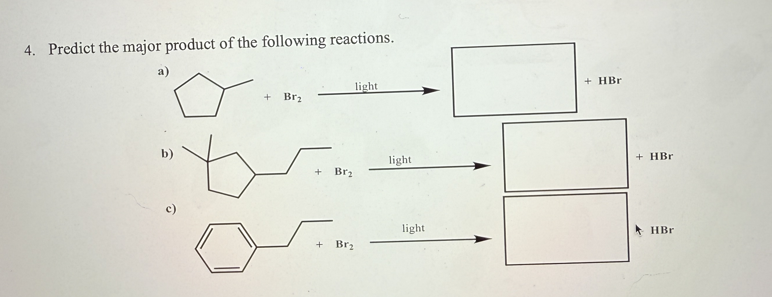 Solved Predict the major product of the following | Chegg.com