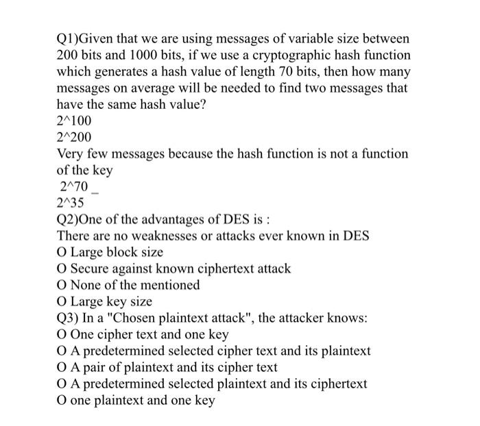 Solved Q1)Given that we are using messages of variable size | Chegg.com