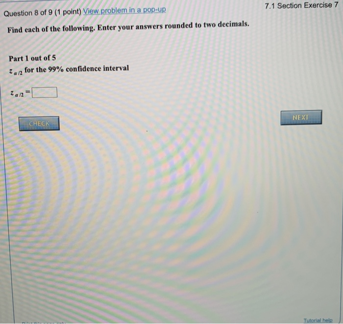 Solved Question 7 of 9 (1 point) View problem in a pop-up | Chegg.com