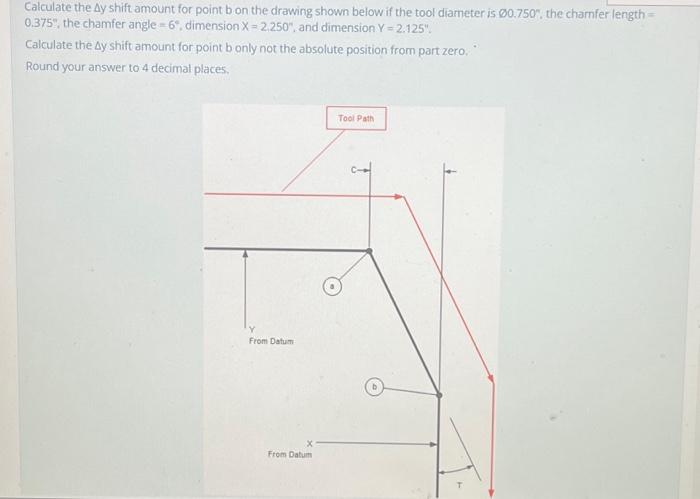 Solved Calculate the Ay shift amount for point b on the | Chegg.com