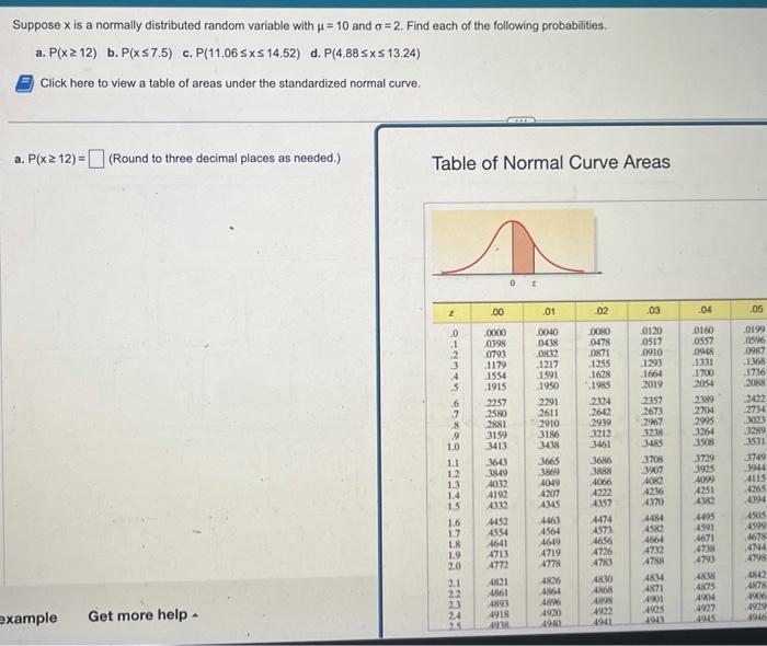 Solved Suppose x is a normally distributed random variable | Chegg.com