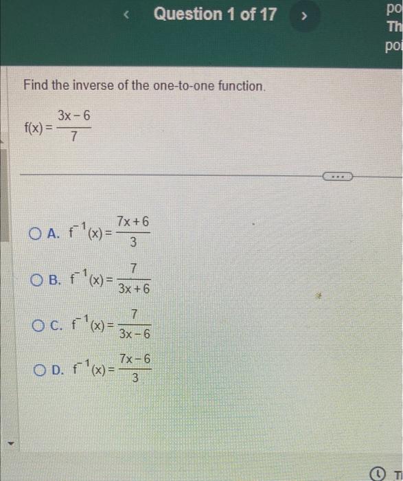 Solved Find the inverse of the one-to-one function. | Chegg.com