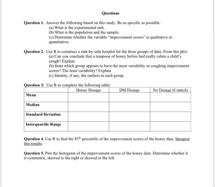 Solved Question 1. Answer the following based on this study. | Chegg.com