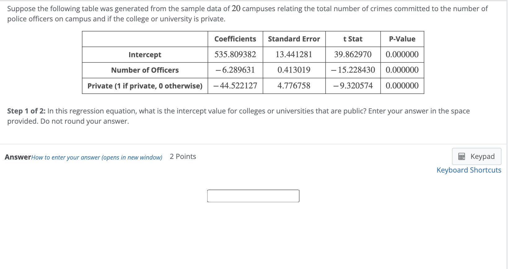 Solved Suppose the following table was generated from the | Chegg.com