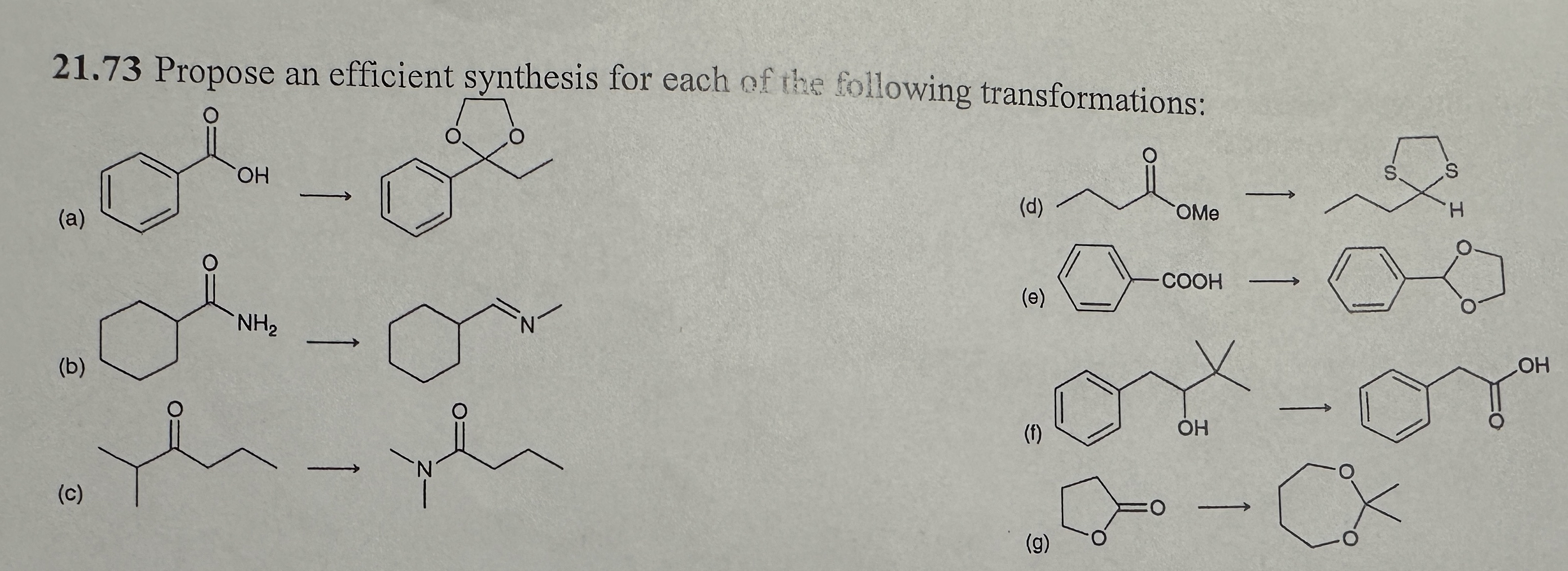 Solved 21.73 ﻿Propose an efficient synthesis for each of the | Chegg.com