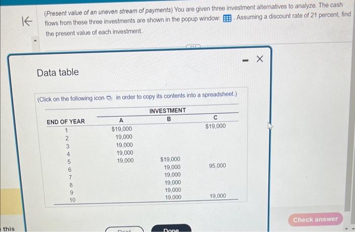 Solved (Present value of an uneven stream of payments) You | Chegg.com