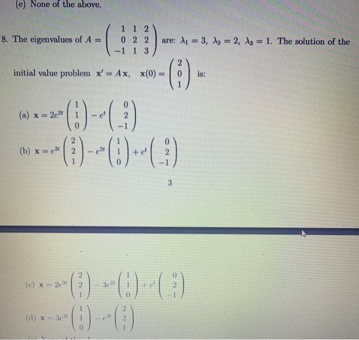 Solved 6. The general solution of x' = 1-3 1 -1 1 3 -3 -1 x | Chegg.com