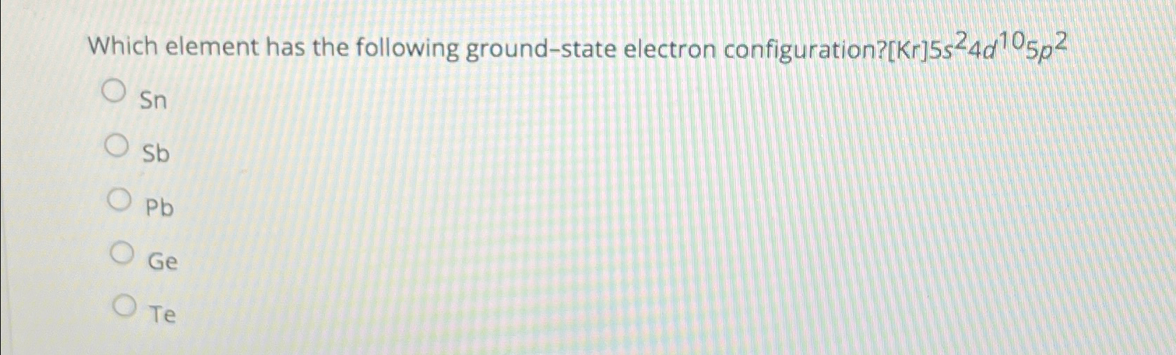 Solved Which element has the following ground-state electron | Chegg.com