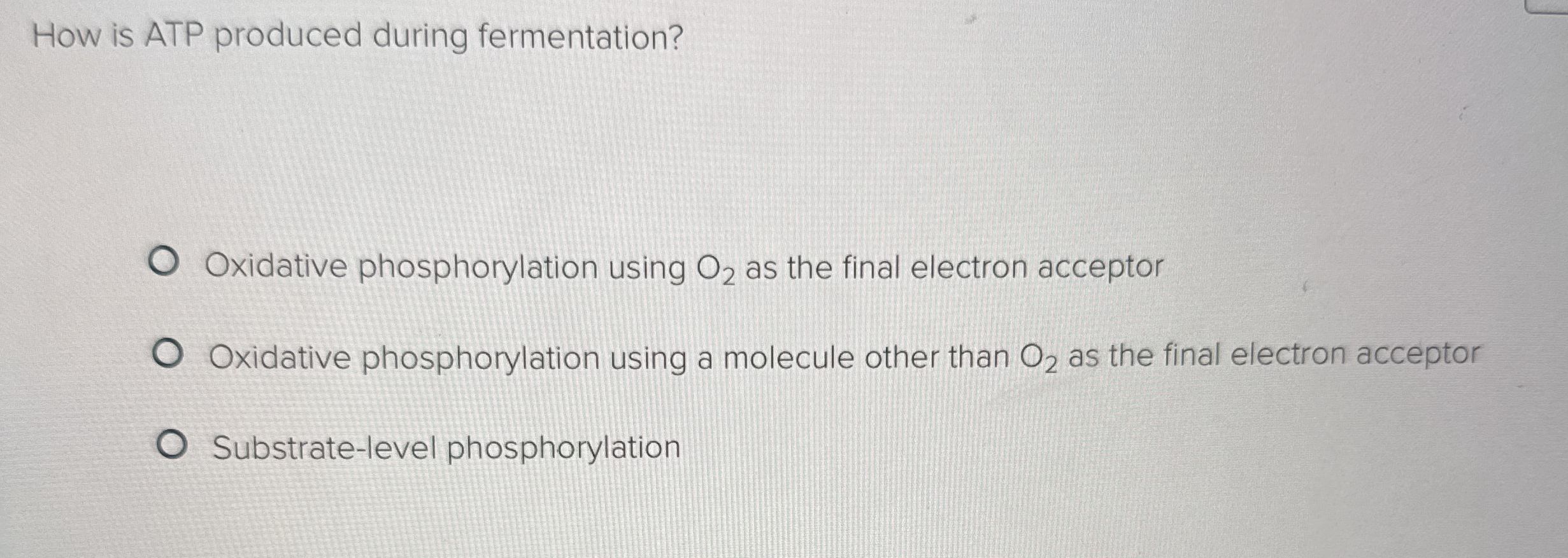 Solved How is ATP produced during fermentation?Oxidative | Chegg.com