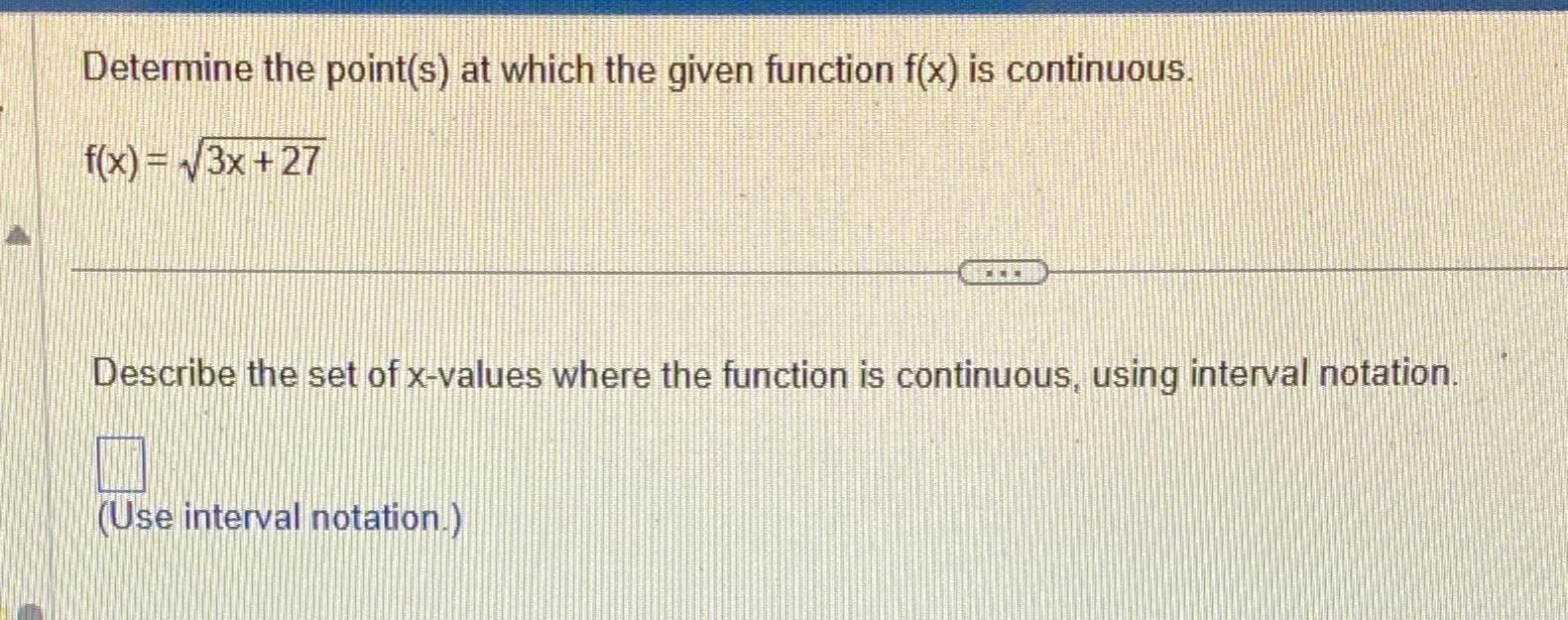 Solved Determine the point (s) ﻿at which the given function | Chegg.com
