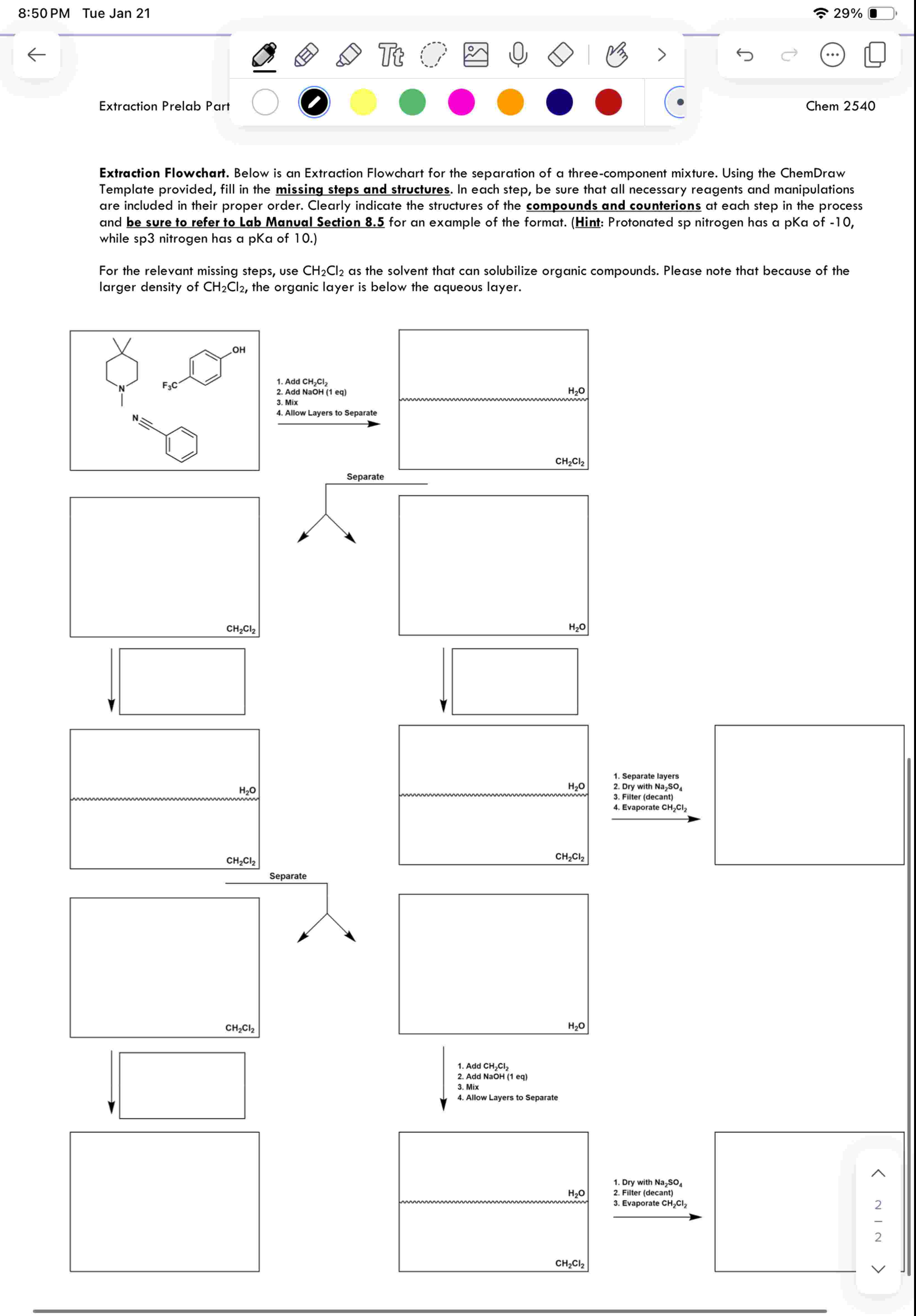 Solved Extraction Flowchart. Below is an Extraction | Chegg.com