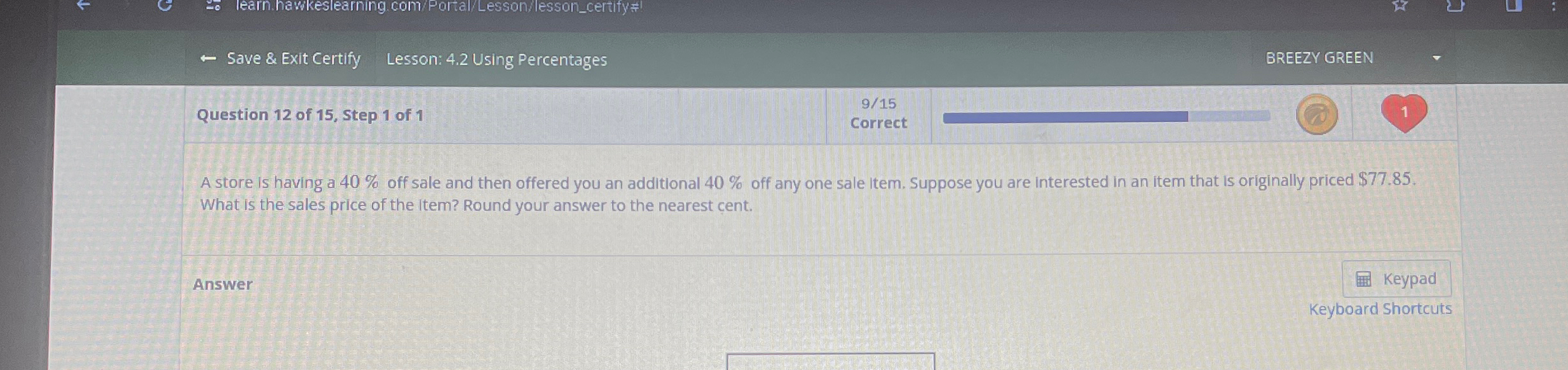 Solved learn hawkeslearning com/Portal/Lesson/lesson_certify | Chegg.com