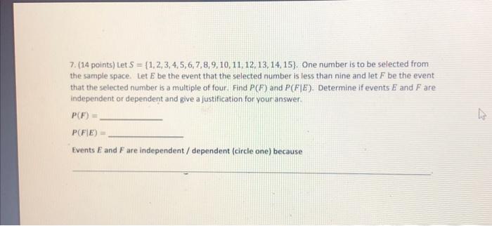 Solved 7. (14 points) Let S = {1, 2, 3, 4, 5, 6, 7, 8, 9, | Chegg.com
