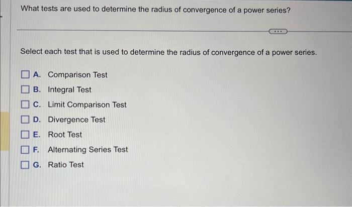 Solved What tests are used to determine the radius of | Chegg.com