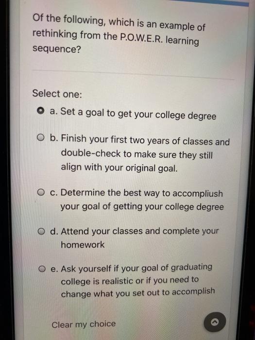 Solved Of the following, which is an example of rethinking | Chegg.com