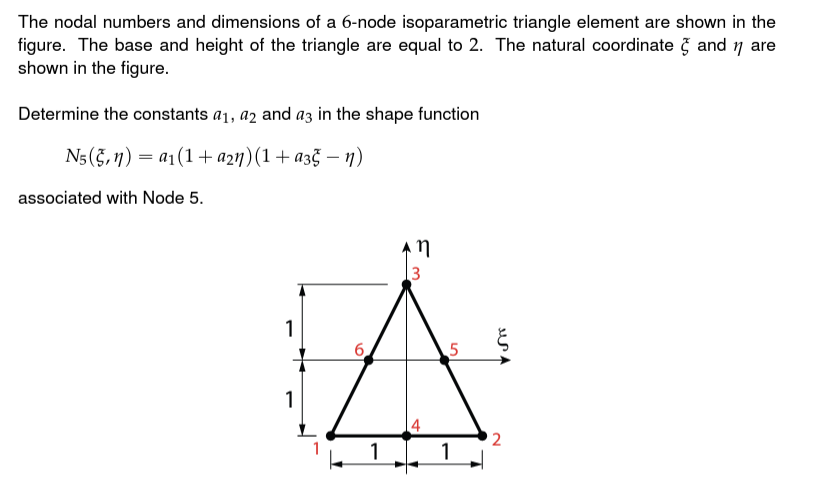 Solved The nodal numbers and dimensions of a 6-node | Chegg.com
