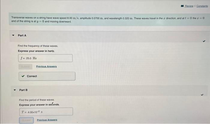Solved Transverse waves on a string have wave speed 8.00 | Chegg.com