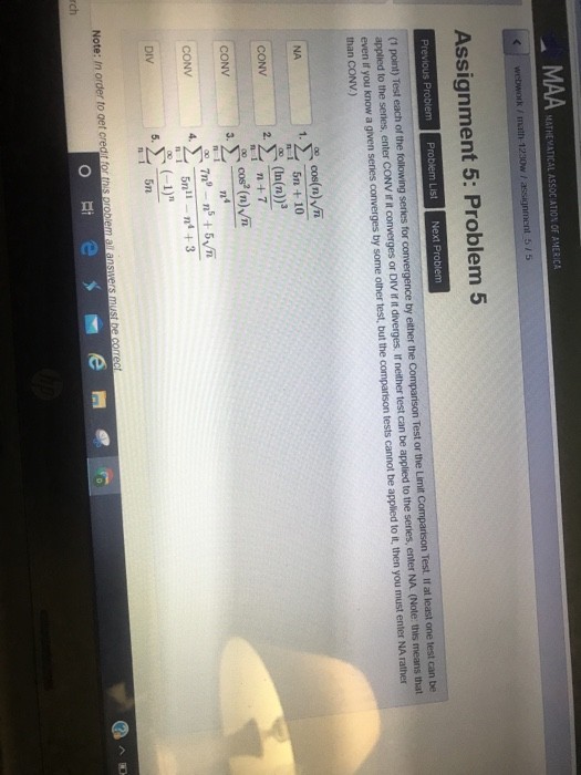 Solved MAA MATHEMATICAL ASSOCIATION OF AMERICA | Chegg.com