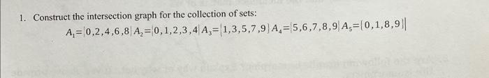 Solved 1. Construct the intersection graph for the | Chegg.com